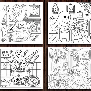 Cozy Haunted House Coloring Pages: Spooky-cute Halloween Designs (PDF ...
