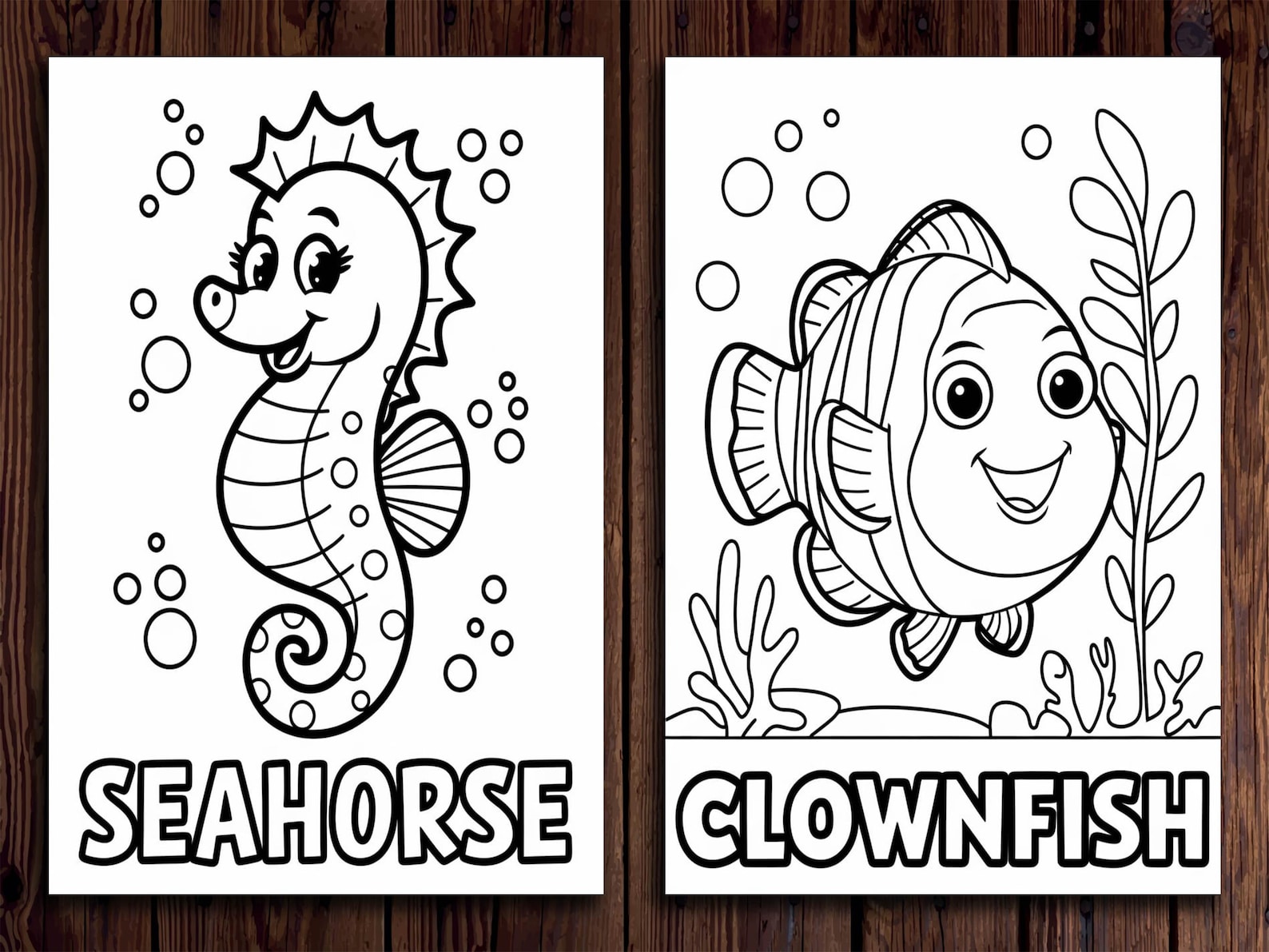 Underwater Animals Coloring Pages: Fun Ocean Life Designs (digital ...