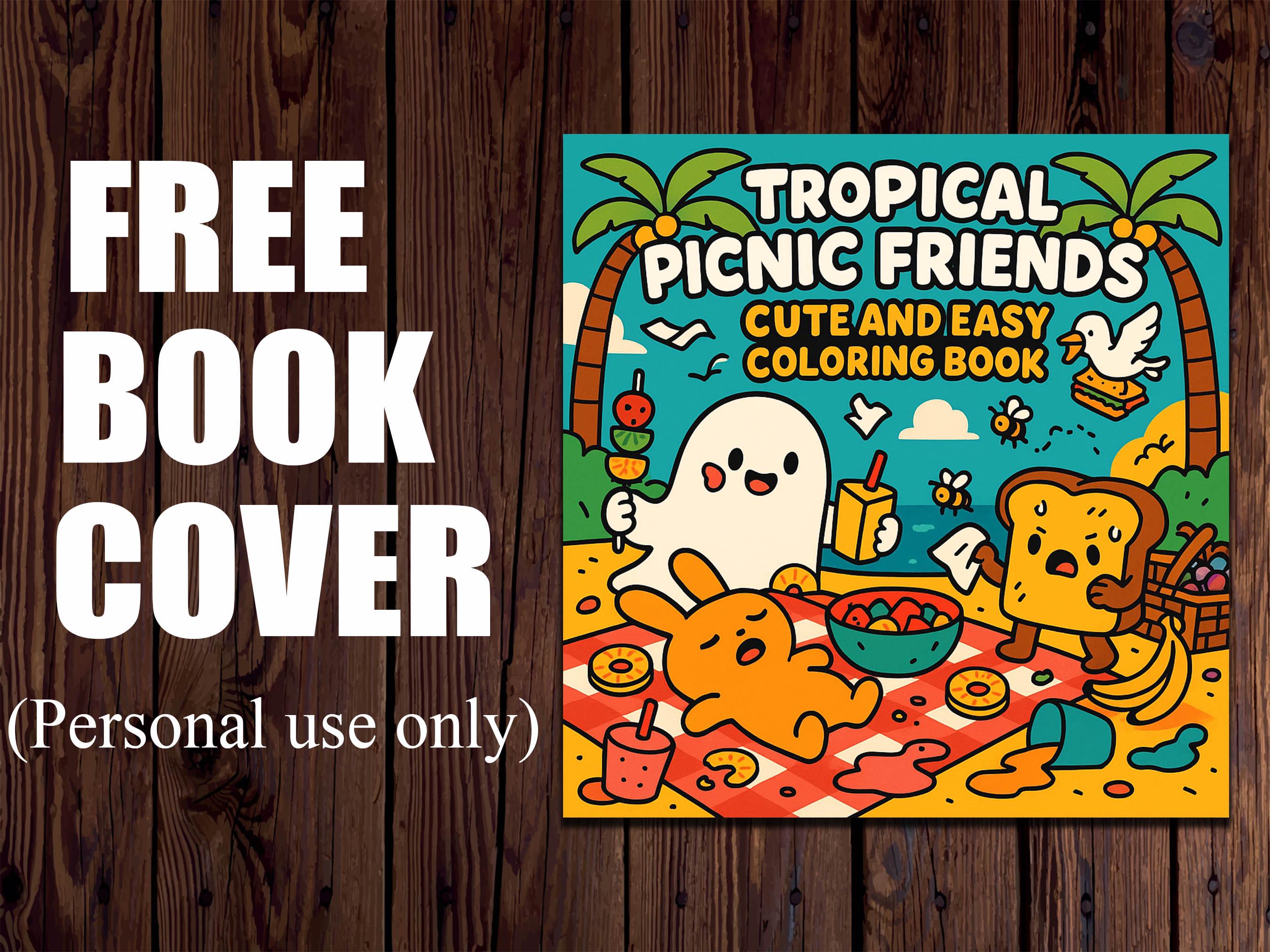 Tropical Picnic Friends Coloring Pages: Kawaii Summer Fun (PDF Download ...