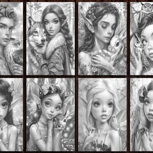 Enchanted Elf Coloring Pages: Whimsical Animal Portraits (printable ...