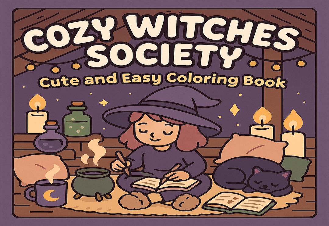 Witch Girls Coloring Book: Cozy Halloween & Magical Self-care (PDF ...
