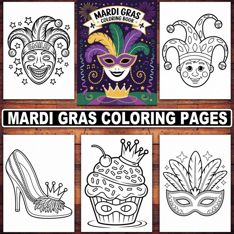 Carnival Mask Coloring Book - Etsy