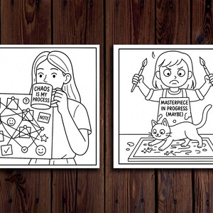 Messy Craft Room Coloring Pages: Creative Chaos for Art Girls - Etsy