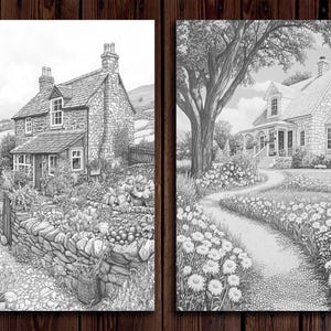 Stone Cottage Coloring Pages: 37 Rustic Countryside Scenes (printable ...