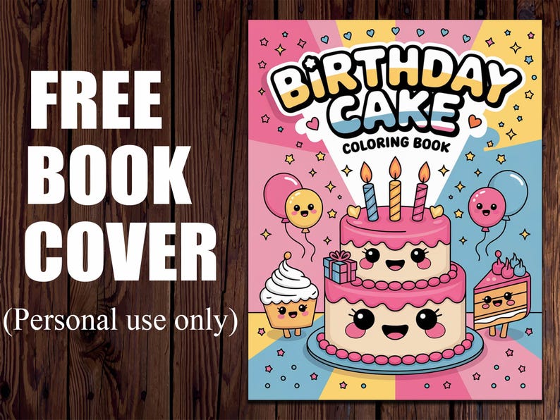 Birthday Cake Coloring Book: 20 Festive Designs (PDF Download) - Etsy ...