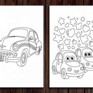 Kawaii Car Coloring Pages | 20 Cute Vehicles for Kids and Adults ...