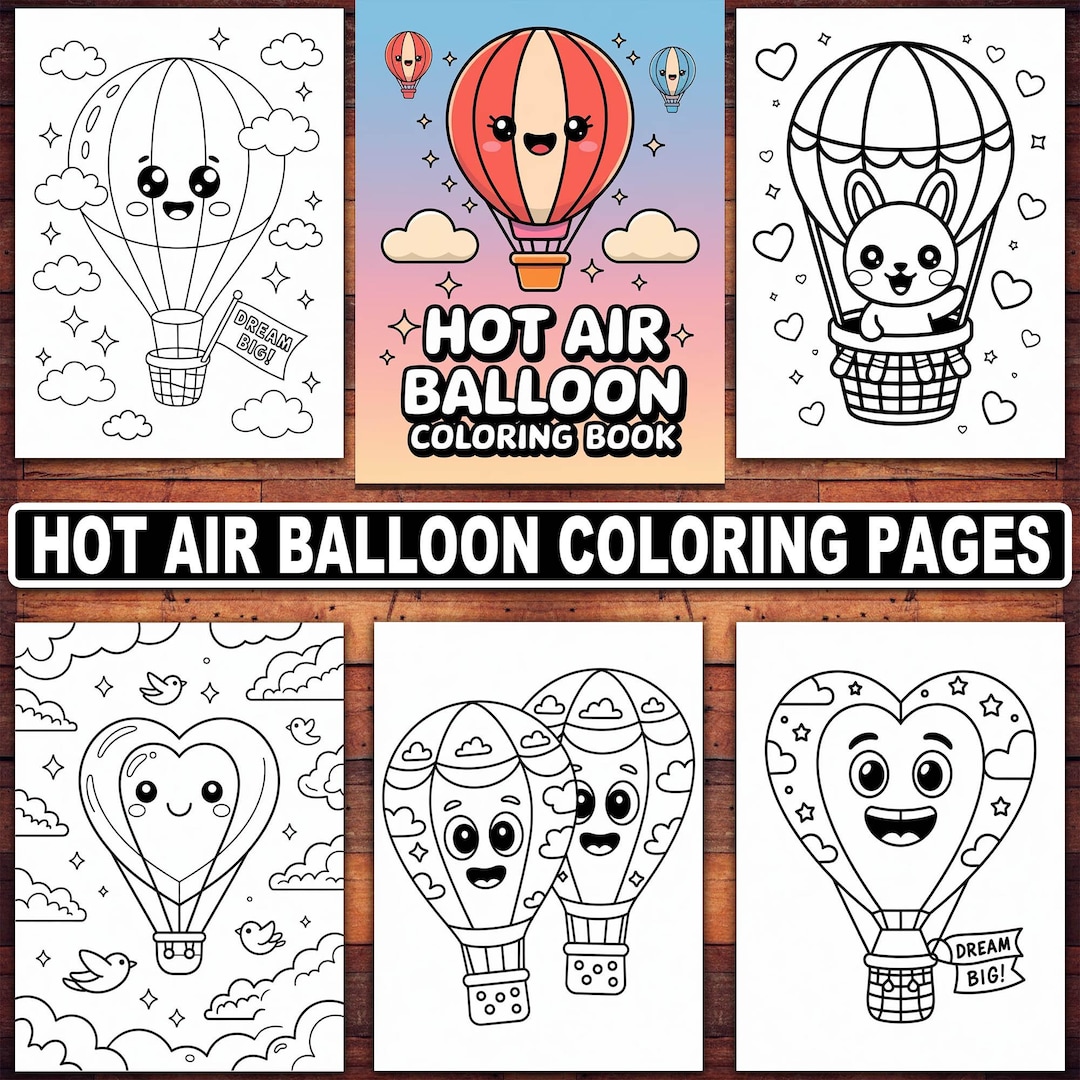 Hot Air Balloon Coloring Pages: 20 Whimsical & Realistic Designs ...
