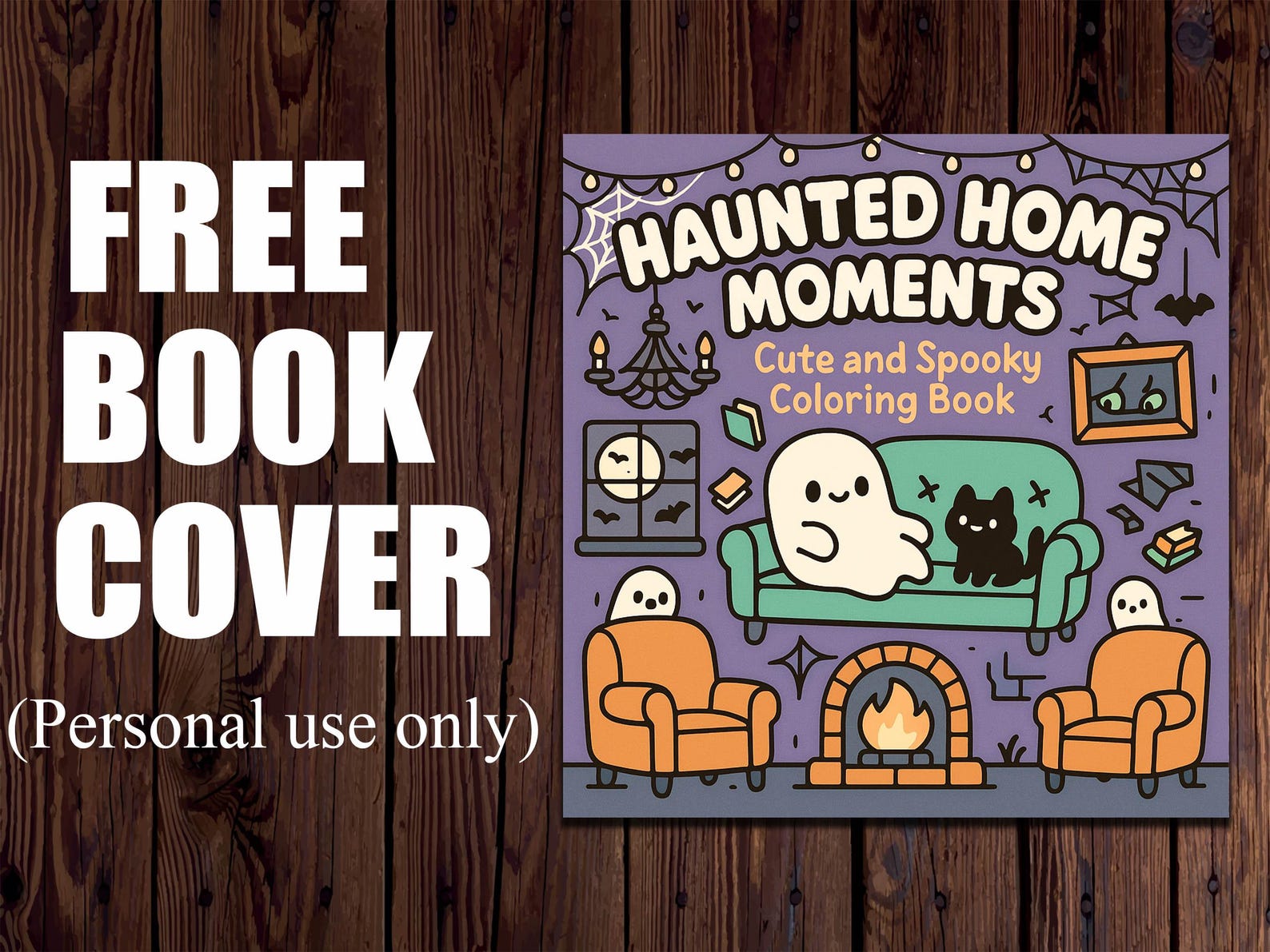 Cozy Haunted House Coloring Pages: Ghost Pets & Spooky Interiors (PDF ...