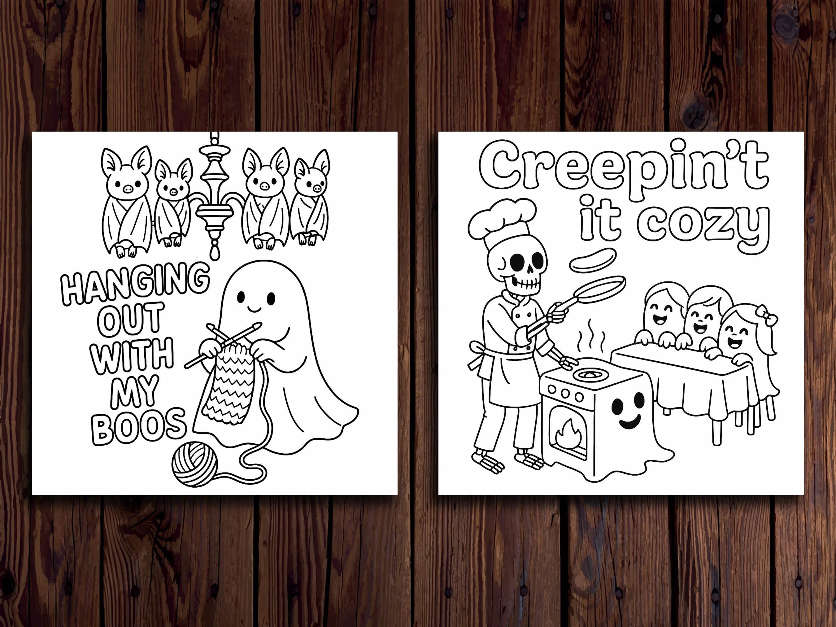 Cozy Haunted House Coloring Pages: Spooky-cute Halloween Designs (PDF ...