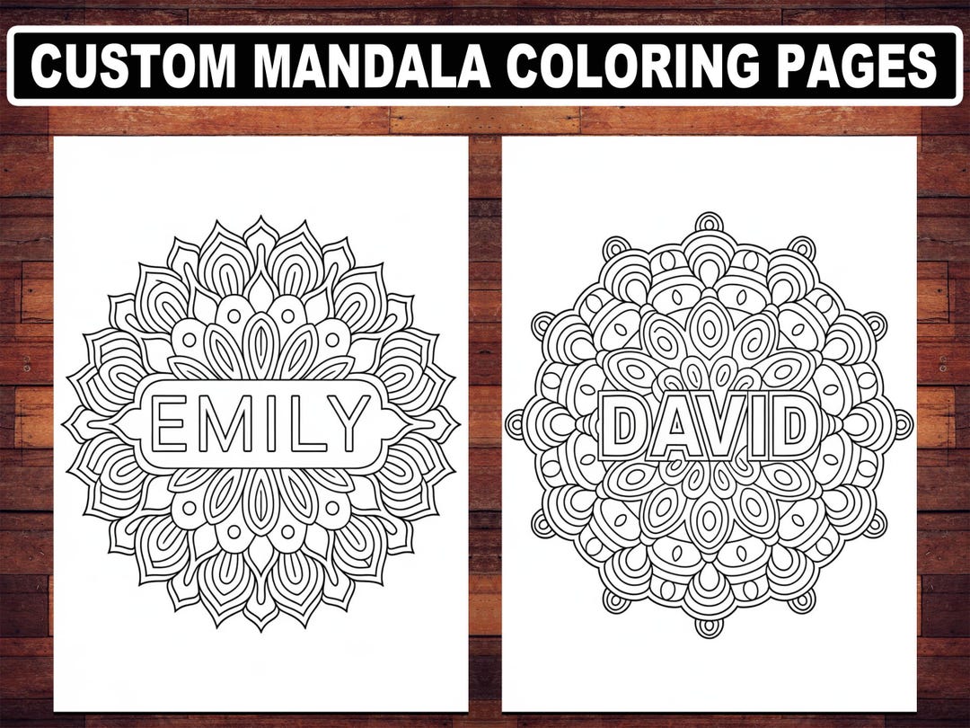 Custom Mandala Coloring Pages With Name | Personalized Printable for ...