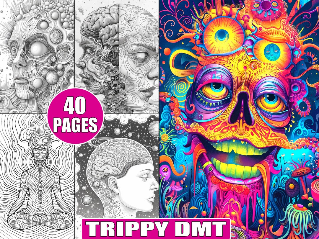 40 Trippy Coloring Pages for Adults – Psychedelic Abstract Art, Printable Surreal Designs for ...