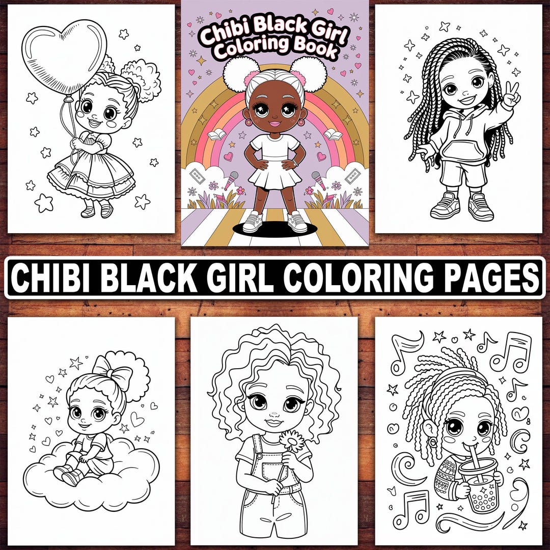 Chibi Black Girl Coloring Pages: 20 Kawaii Melanin Magic Designs ...