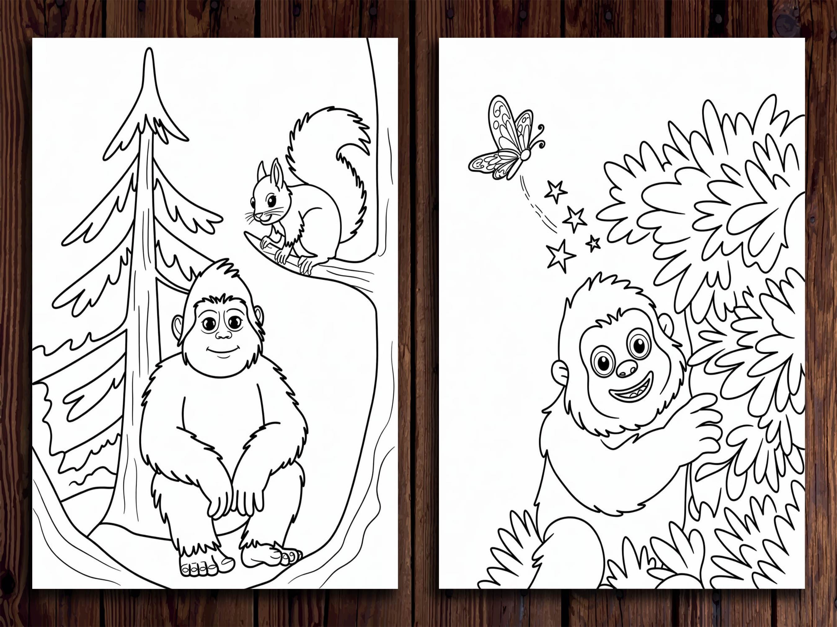 Bigfoot Coloring Book: 20 Mythical Sasquatch Designs (PDF) - Etsy