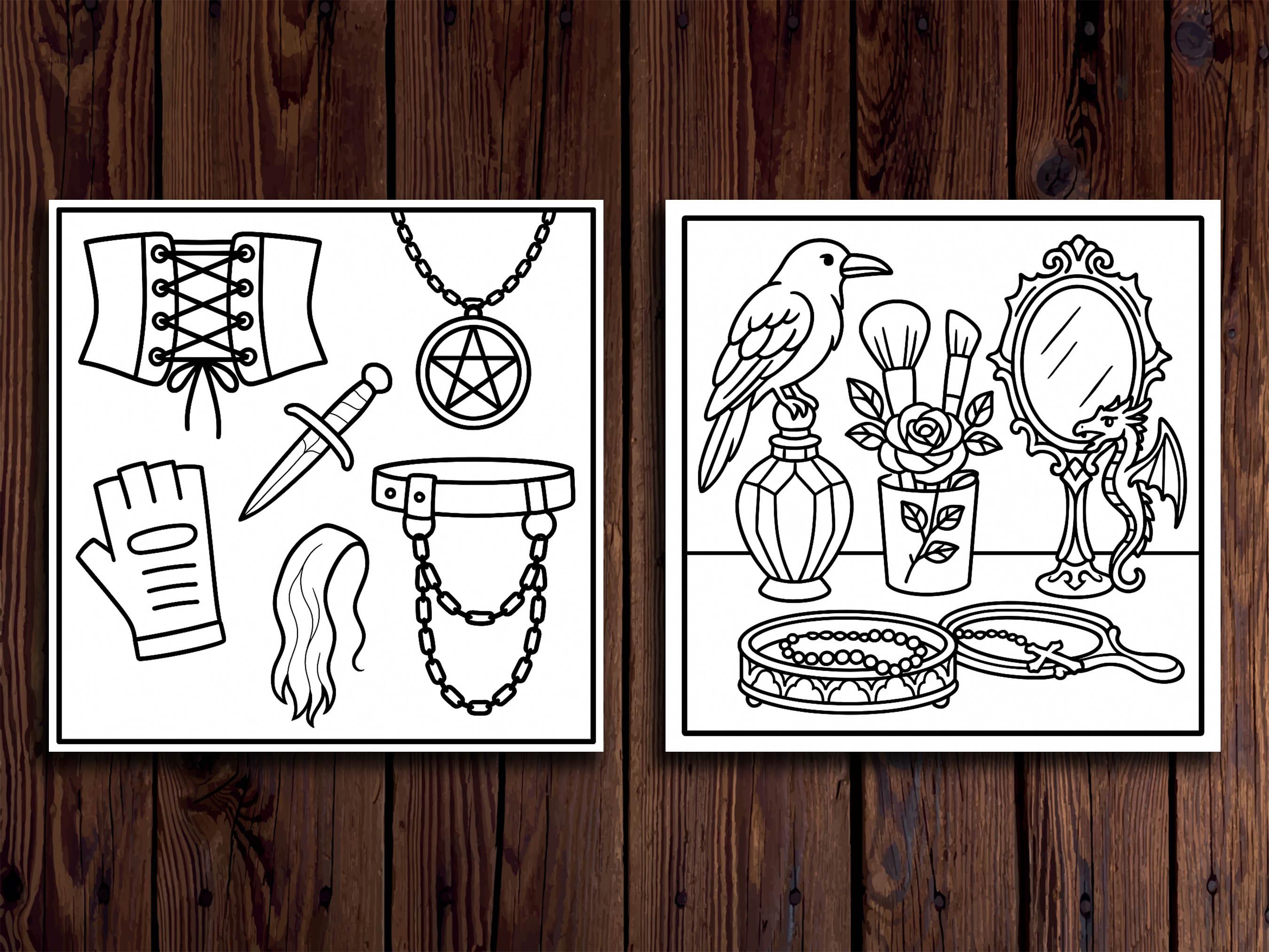Goth Girl Coloring Book: Spooky Fashion, Alternative Aesthetics (PDF ...