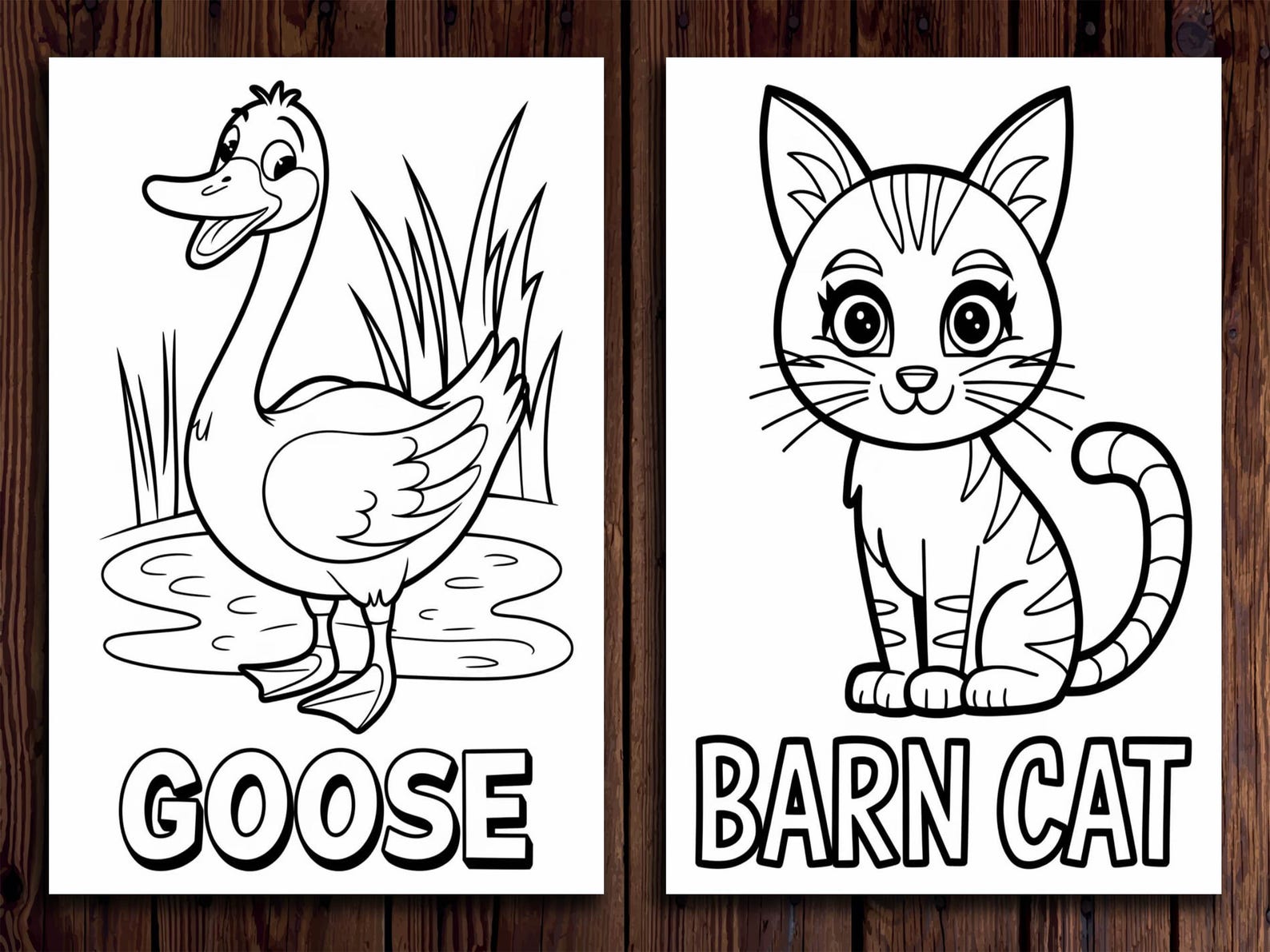 Farm Animals Coloring Pages: 20 Fun Barnyard Designs (digital Download ...