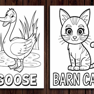Farm Animals Coloring Pages: 20 Fun Barnyard Designs (digital Download ...