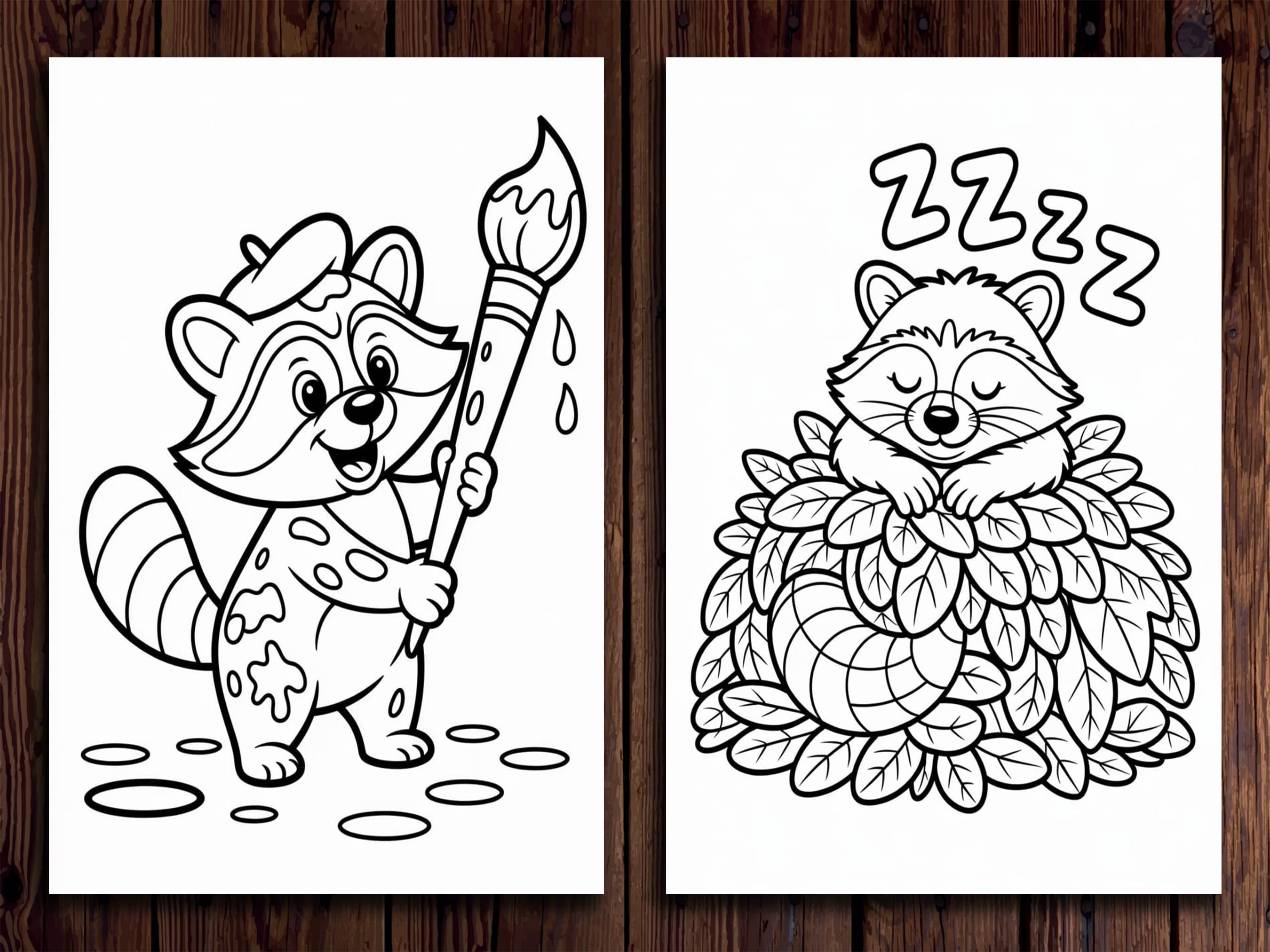 20 Raccoon Coloring Pages Printable | Cute & Realistic Woodland Animal ...