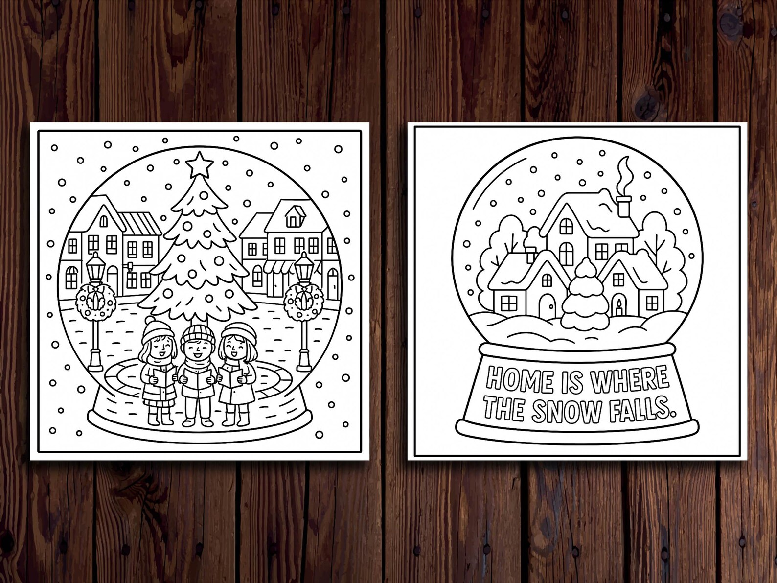 Christmas Snow Globe Coloring Pages: 20 Whimsical Winter Scenes ...