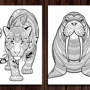 50 Animal Mandala Coloring Pages: Wildlife Art, Floral & Geometric (PDF ...