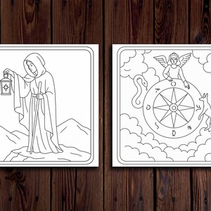 Tarot Card Coloring Pages Printable | 20 Mystical Major Arcana Designs ...