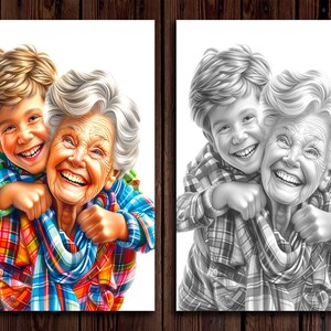 25 Printable Grandma's Love Coloring Pages in Grayscale for Adults ...