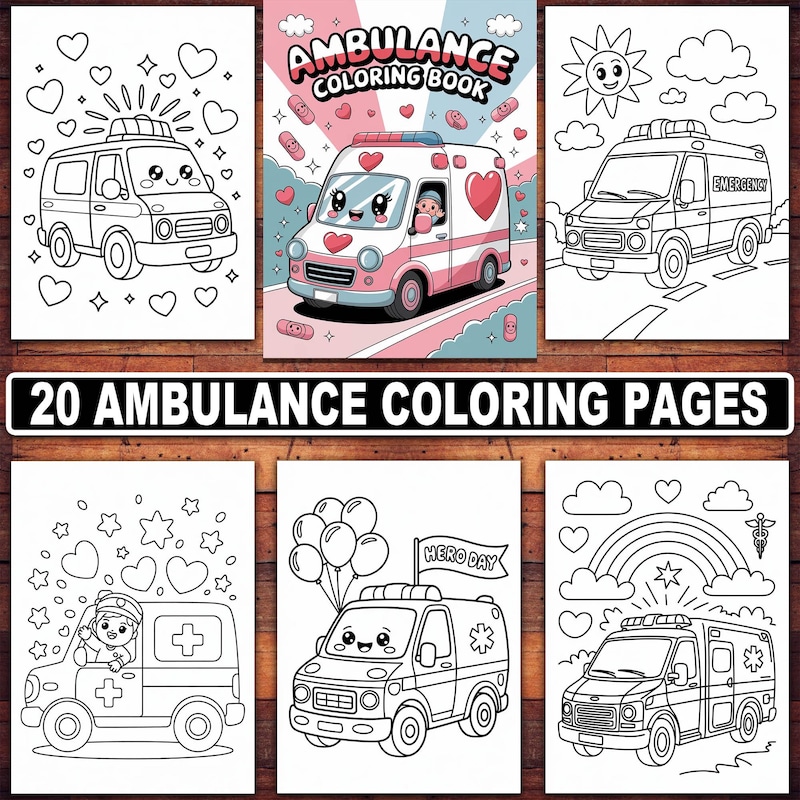 Coloring Book Ambulance - Etsy UK