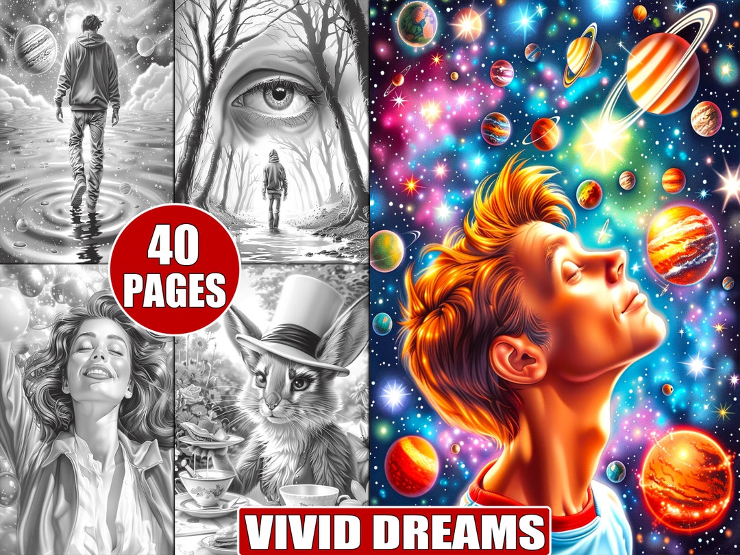 Vivid Dreams Coloring Pages: 40 Grayscale Dark Fantasy Sheets ...