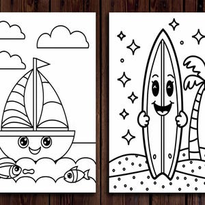 Kawaii Summer Coloring Pages Digital Download | 20 Cute and Sunny ...