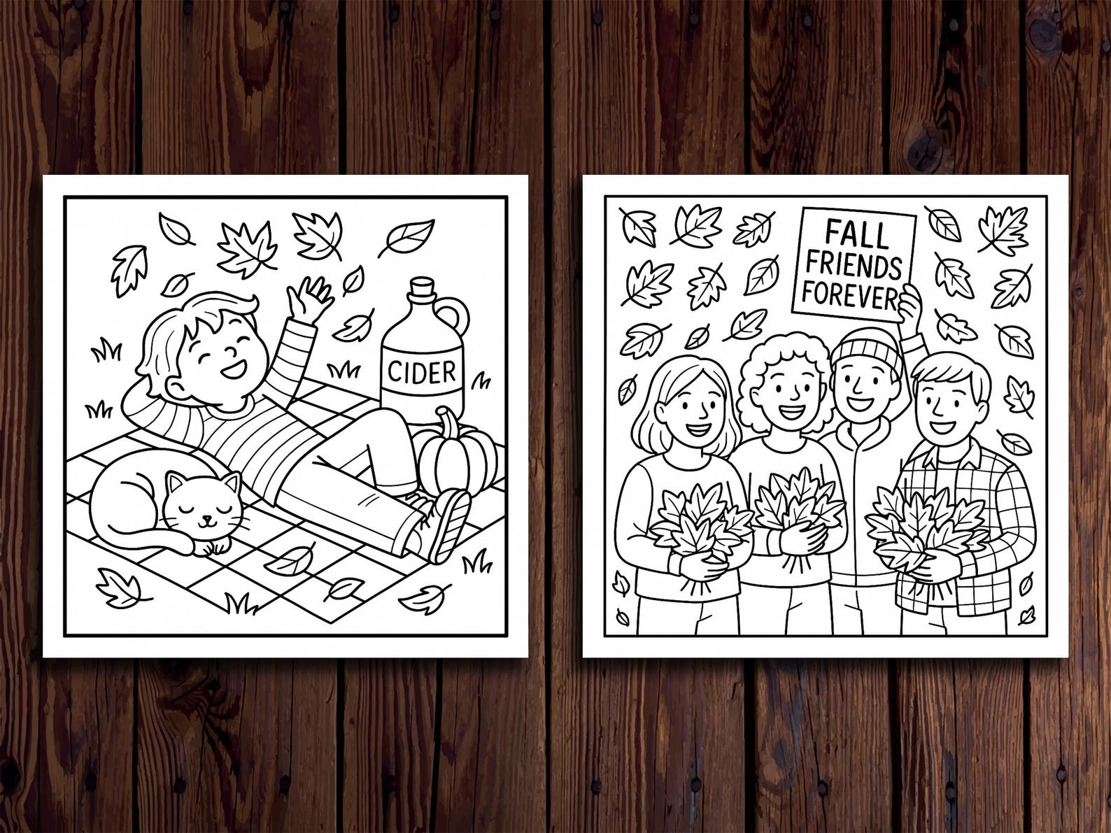 Autumn Coloring Pages: Cozy Fall Scenes (digital Download) - Etsy