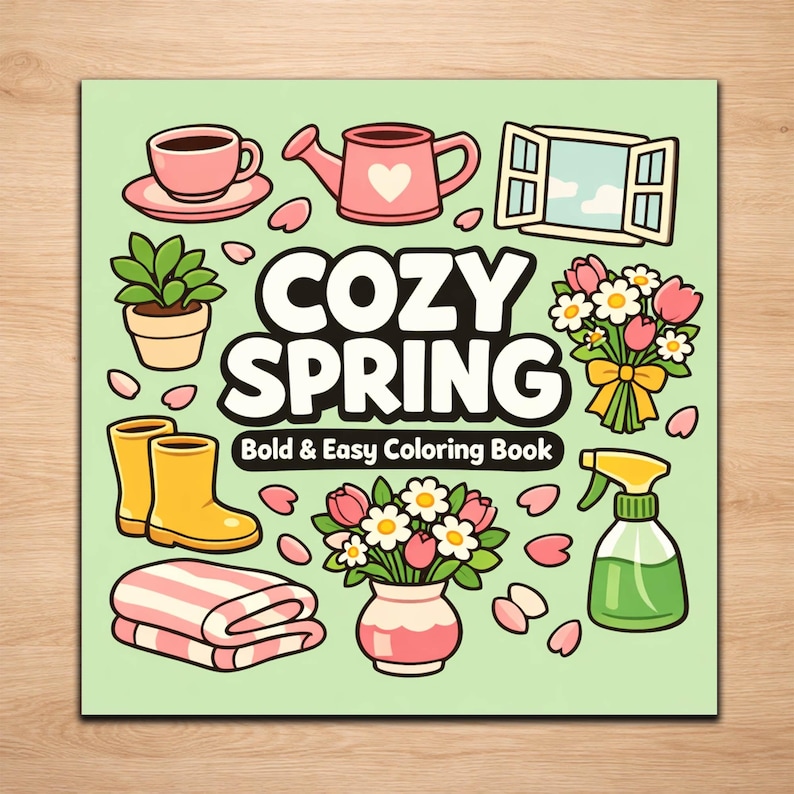Spring Coloring Pages – Cozy Reset and Fresh Season Printable Set - Etsy