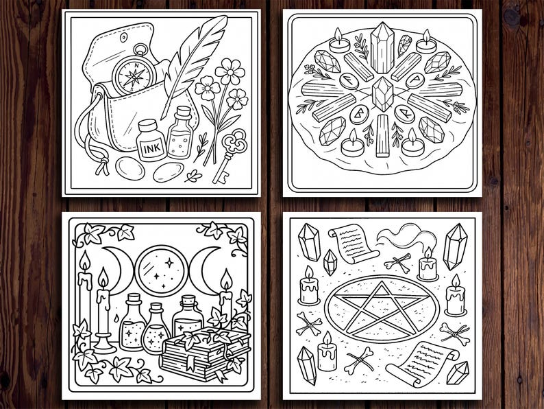 Witch Coloring Pages | Cozy Witch Coloring Book | Printable Potions ...