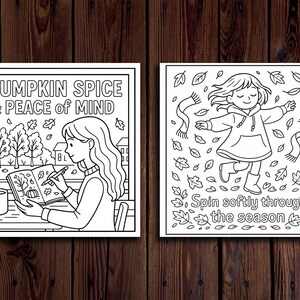 Cozy Autumn Coloring Pages: Fall Scenes Printable (digital Download) - Etsy