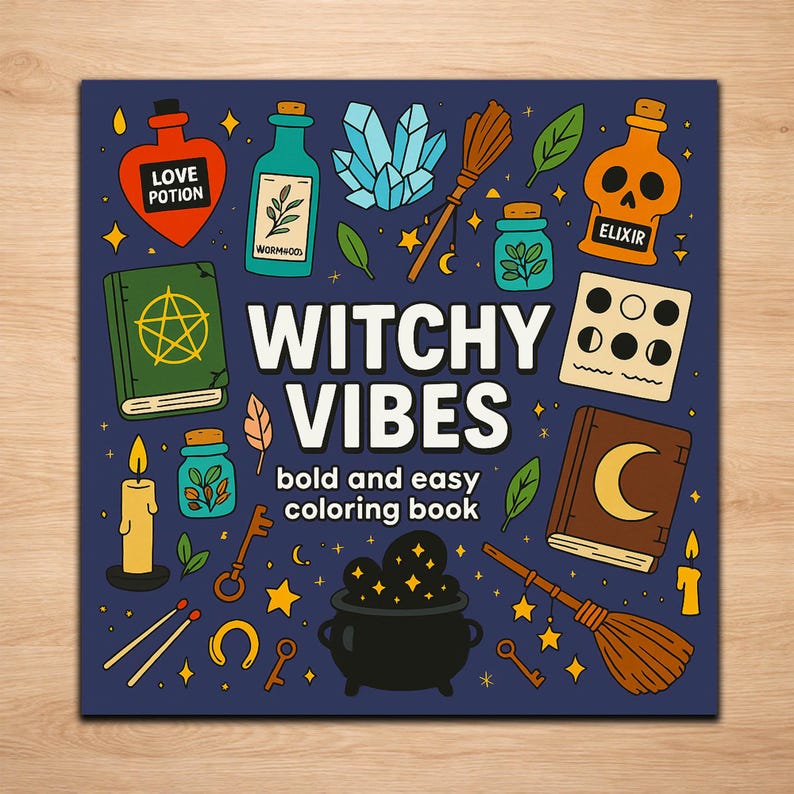 Witch Coloring Pages | Cozy Witch Coloring Book | Printable Potions ...