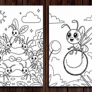 Kawaii Ant Coloring Pages for Kids & Adults | 20 Cute Chibi Cartoon ...