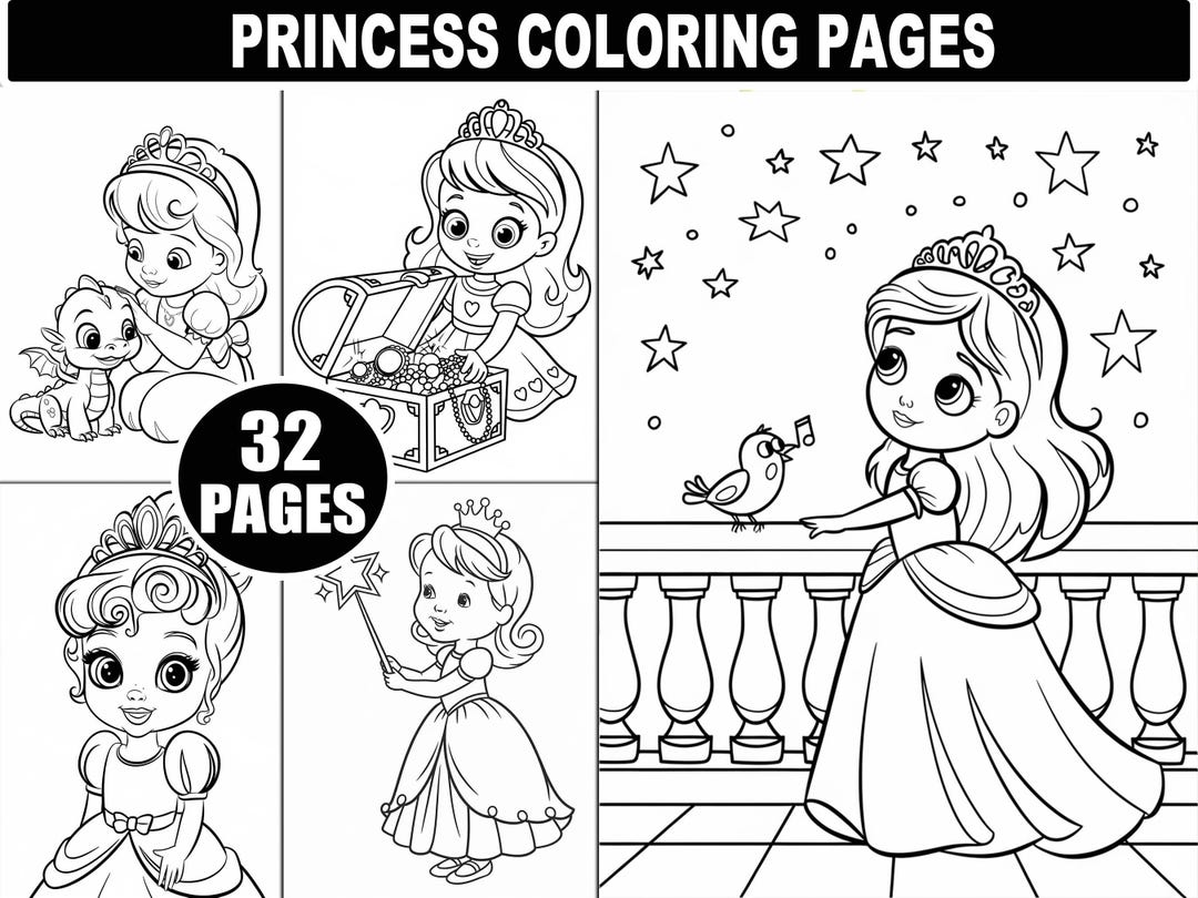 Princess Coloring Pages | 32 Fairy Tale-inspired Designs for Kids and ...