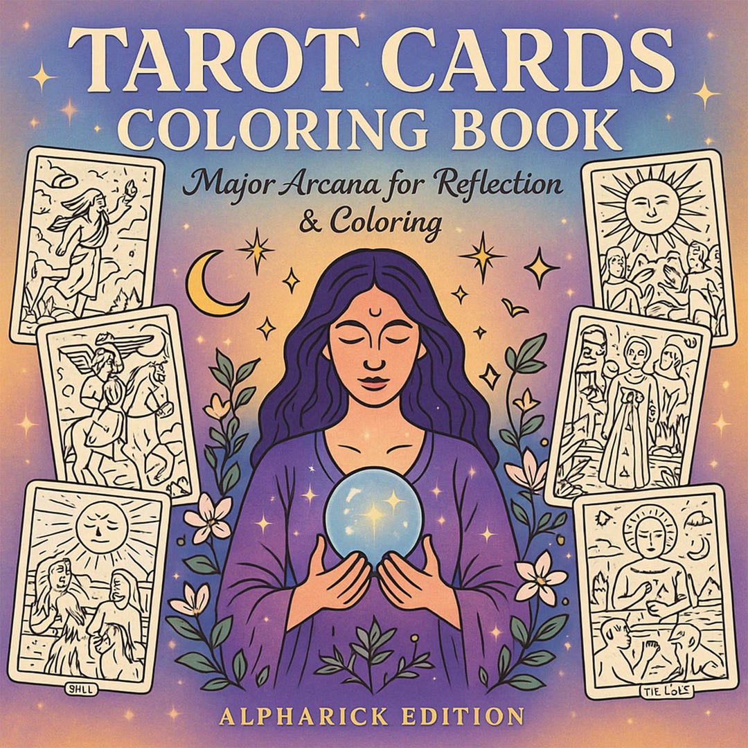 Tarot Card Coloring Pages Printable | 20 Mystical Major Arcana Designs ...