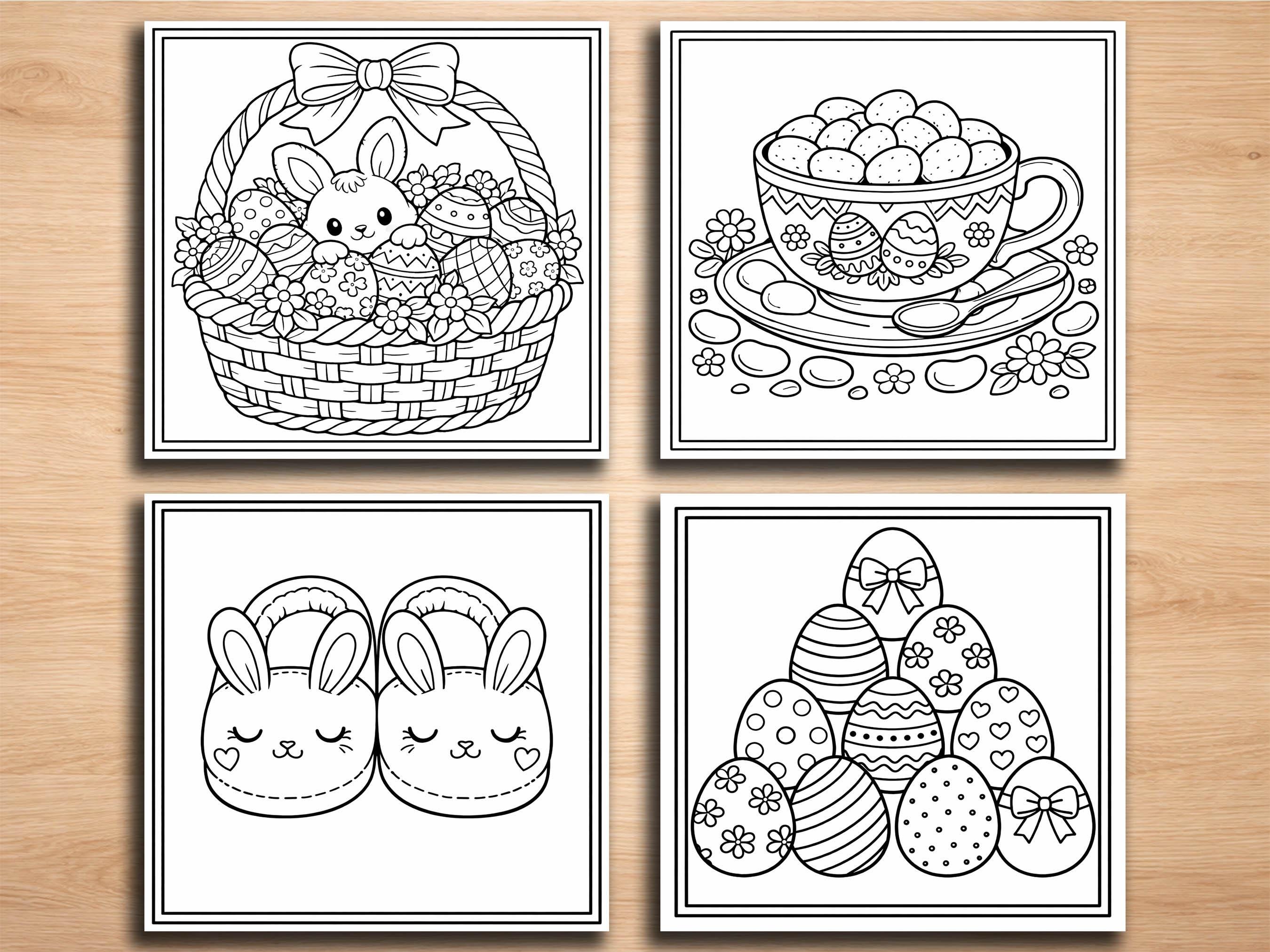 Easter Coloring Pages – Spring Digital Download - Etsy