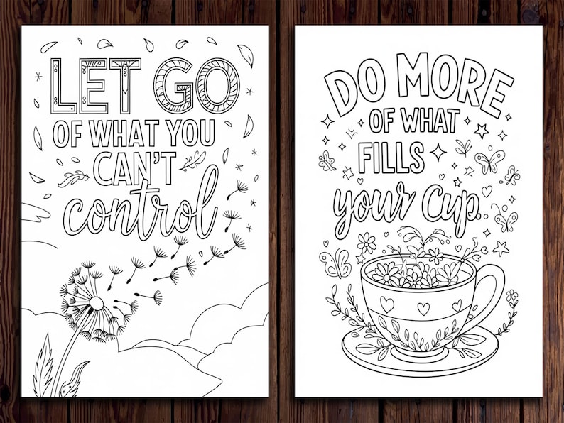 Self Care Quotes Coloring Pages | Positive Affirmation Sheets ...