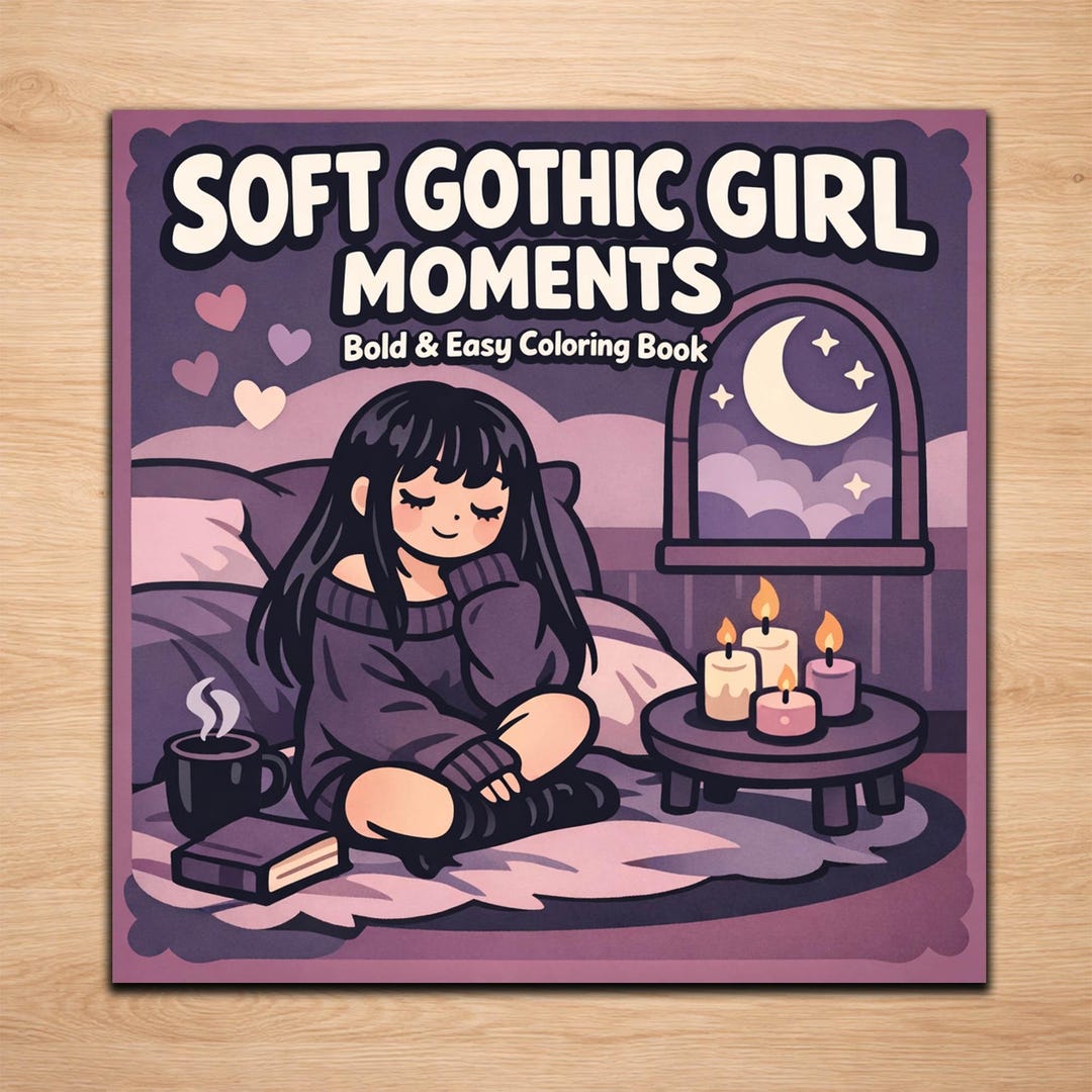 Soft Gothic Girl Moments Coloring Pages – 20 Gentle & Cozy Gothic Line ...