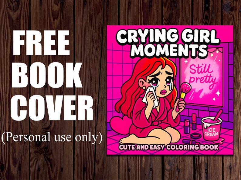 Crying Girl Coloring Pages: Emotional Girlhood Art (digital Download ...
