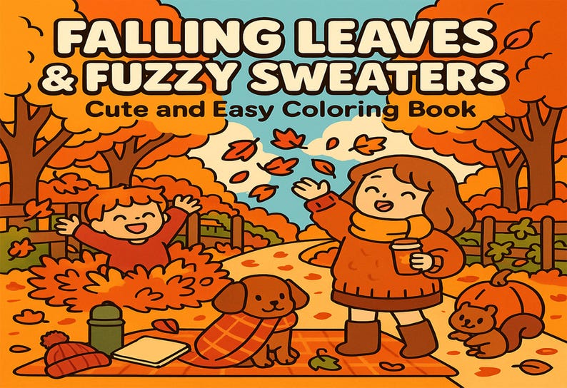 Autumn Coloring Pages: Cozy Fall Scenes (digital Download) - Etsy
