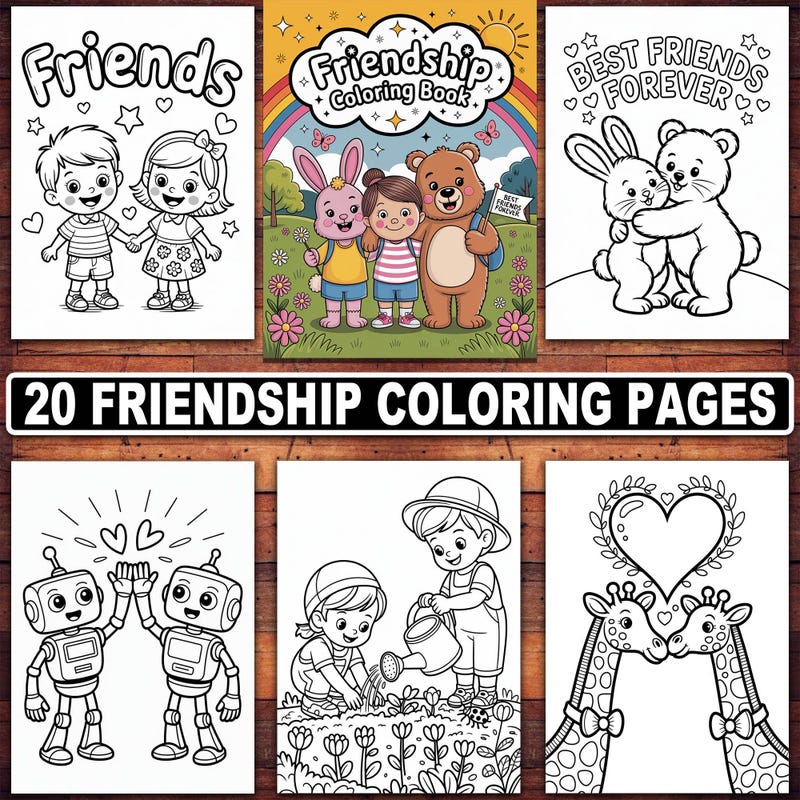 Bff Coloring Pages - Etsy