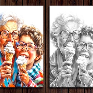 25 Printable Grandma's Love Coloring Pages in Grayscale for Adults ...