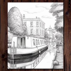 Canal Boat Coloring Book: 50 Nautical Designs for Adults (printable PDF ...