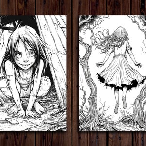 Twilight Terror Coloring Pages for Adults | Printable Grayscale Fantasy ...