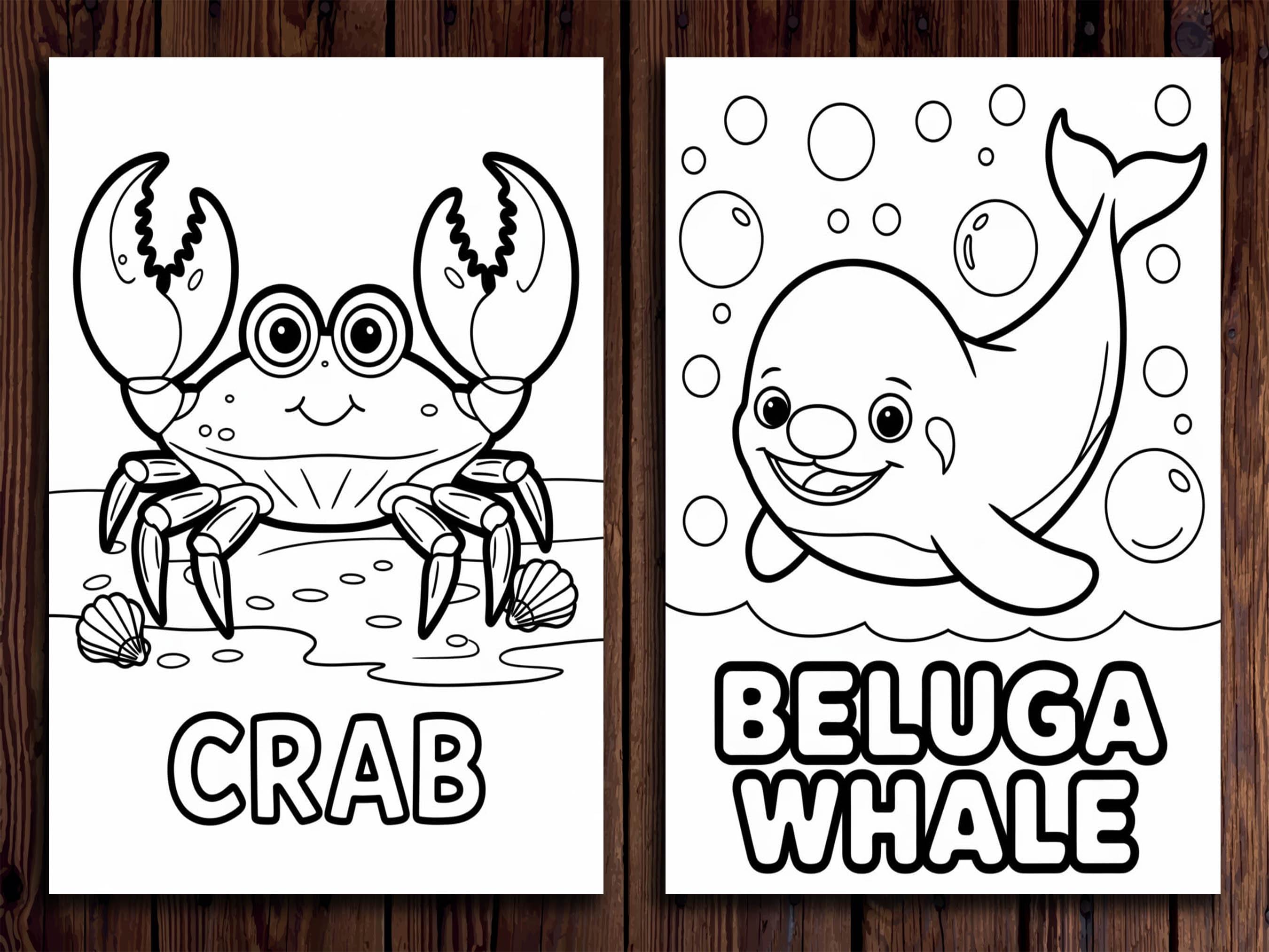 Underwater Animals Coloring Pages: Fun Ocean Life Designs (digital ...
