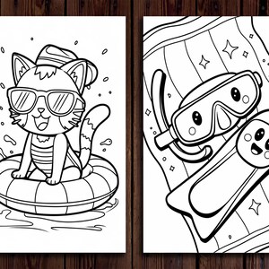 Kawaii Summer Coloring Pages Digital Download | 20 Cute and Sunny ...