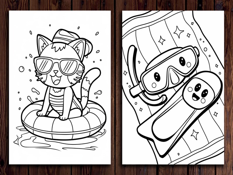 Kawaii Summer Coloring Pages | Beach, Ice Cream (digital Download) - Etsy