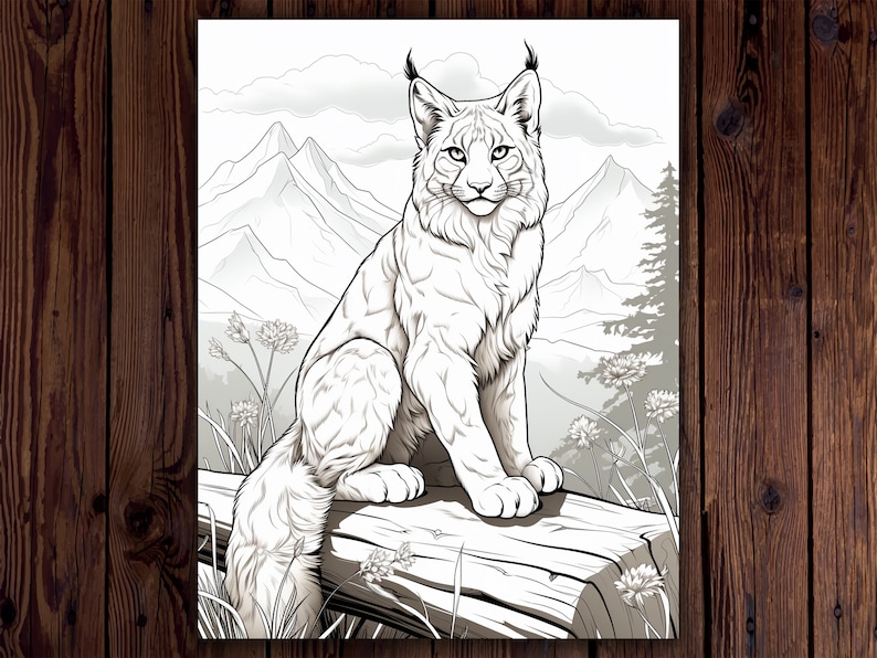 50 Cute Lynx Coloring Pages, Animal Coloring Book for Cat Lovers ...