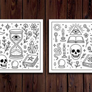 Vintage Tarot Coloring Pages: Mystical Occult Designs (digital Download ...